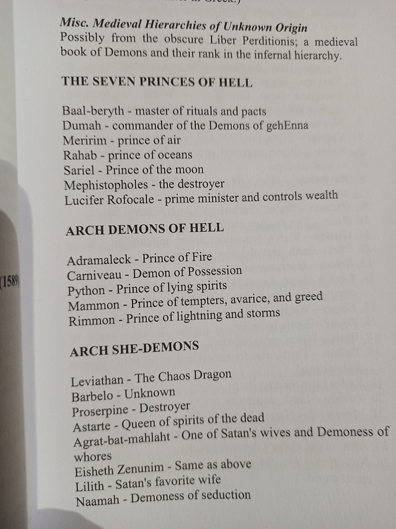 List of Archdemons? And their counterpart - Spirits, Evocation ...
