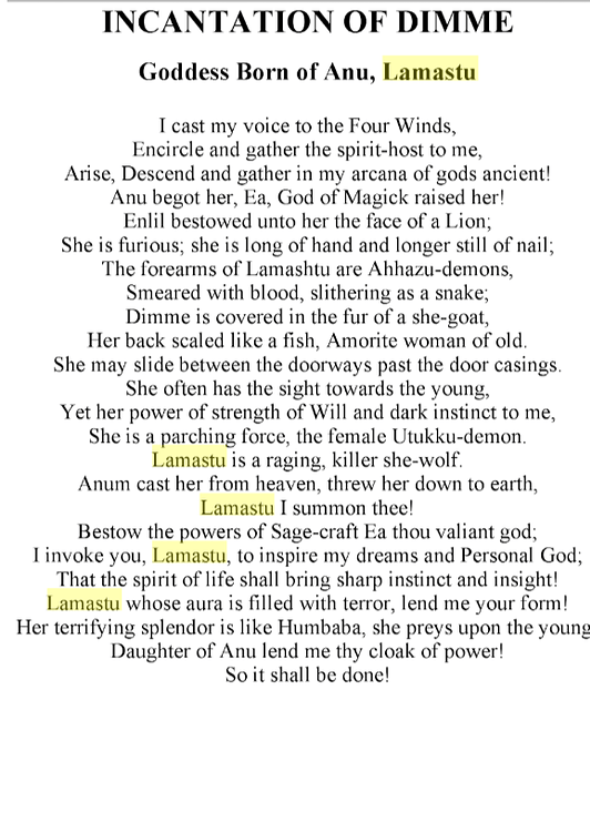 Lamashtu-The Heavenly Vampire Goddess - Spirits, Evocation & Possession ...